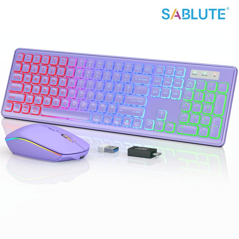 查看[SABLUTE KL1 Wireless Keyboard and Mouse Combo（Not Bluetooth) - RGB ...