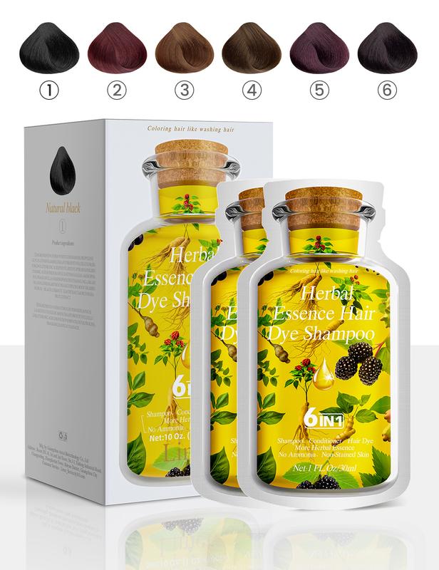 Limer Multicolor Hair Dye Shampoo,6 in 1 Instant Tintes de Cabello ...