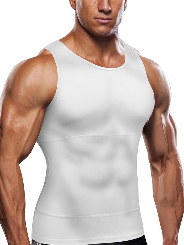 Men's Solid Compression Shapewear Tank Top, Gym Wear 2024, Breathable ...