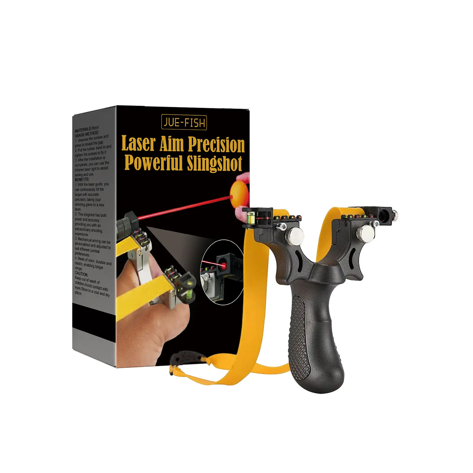 查看[Jue-Fish Catapult, Aim Light Flat Rubber Band Slingshot Outdoor ...