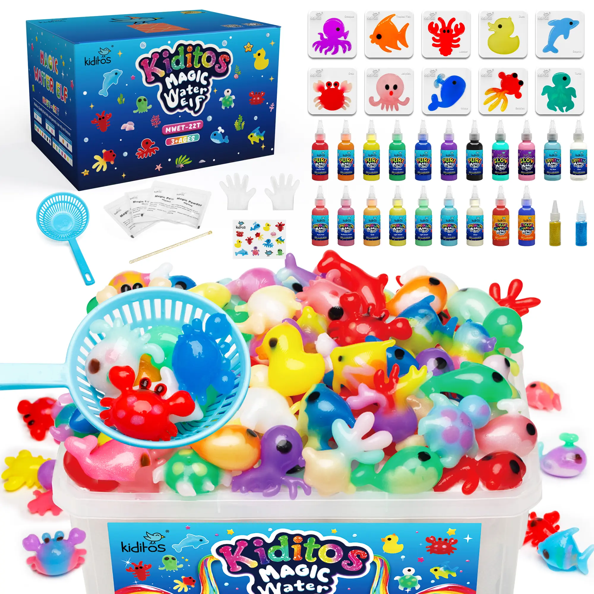 Kiditos Magic Water Elf Toy Kit with Magic Gels, Molds - Imaginative ...