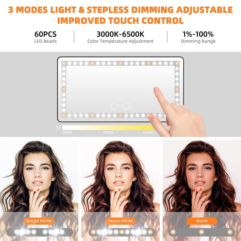 查看[JOYTUTUS Car Sun Visor Vanity Mirror with 3 LED Lights USB ...
