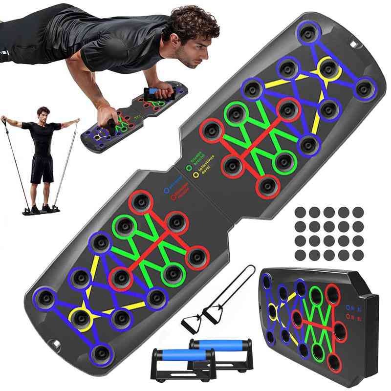 Push Up Board Fitness, Portable Foldable 22 in 1 Push Up Bar at Home ...