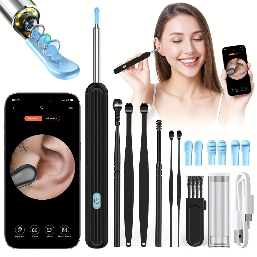 1080P HD Ear Wax Removal Tool with Camera, 6 Ear Spoon Set ...