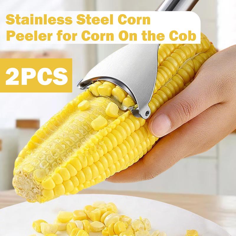 2 Counts Corn Peeler, Stainless Steel Corn Stripper Tool for Efficient ...