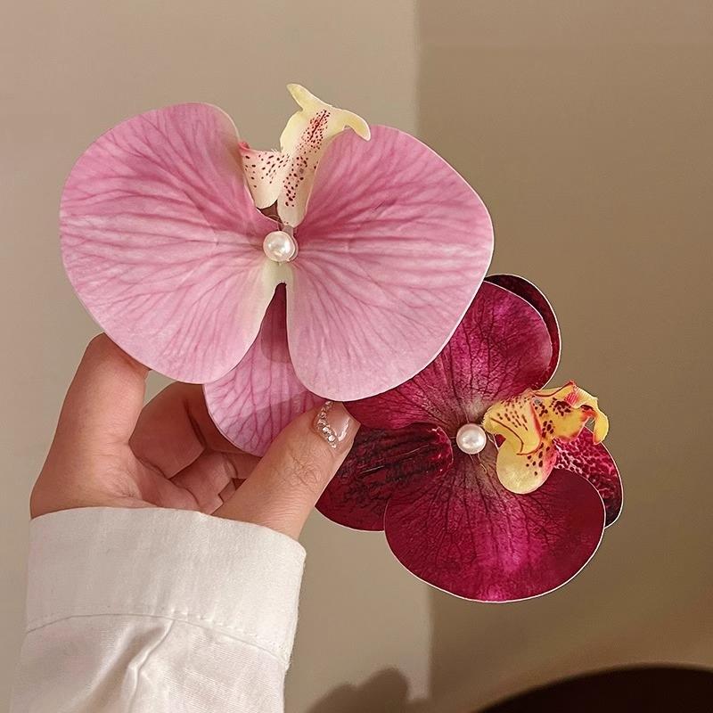 Klip Rambut Bunga Orkid Rama-rama, Gaya Korea, Untuk Wanita, Aksesori ...