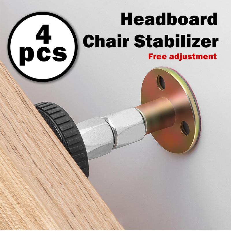 4 Counts Adjustable Threaded Bed Frame Fixer, No-Shake Headboard Wall ...