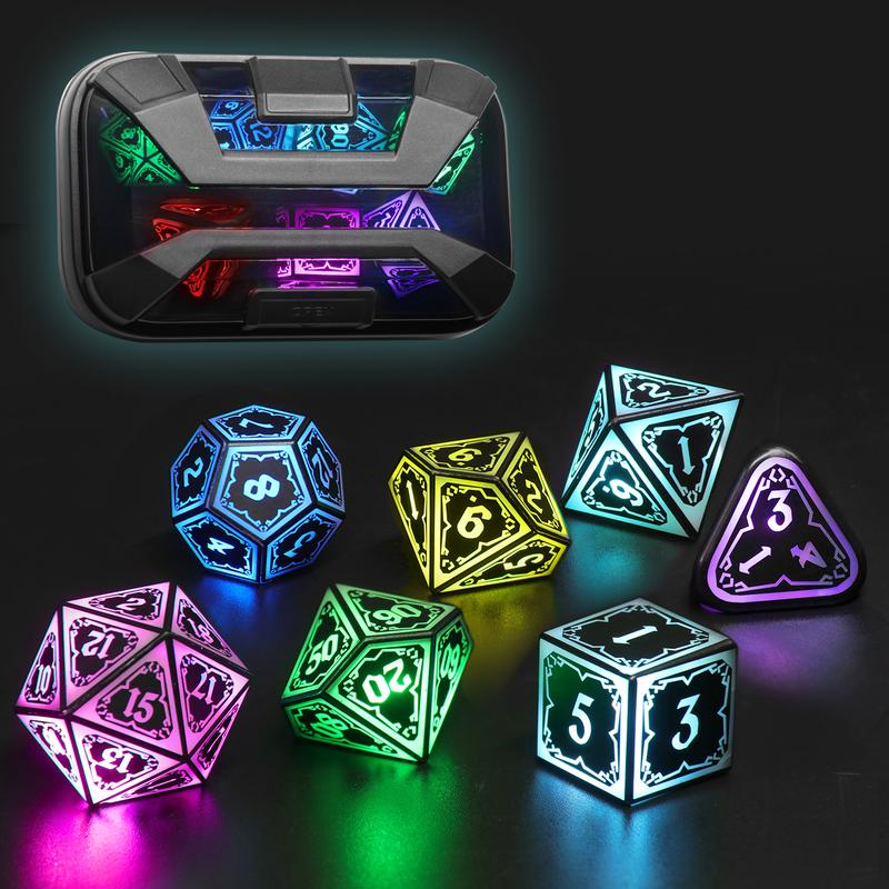 查看[ZHOORQI Dreamy Dice for Gamer: Rechargeable RGB Light-up DND Dice ...