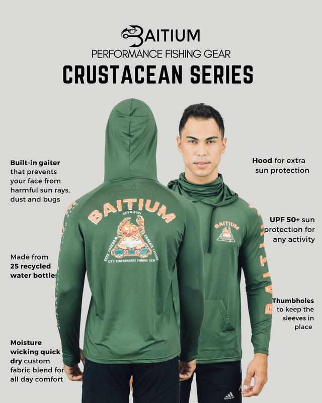Baitium Fishing Shirts - Hooded UPF 50 Long Sleeve with Gaiter ...