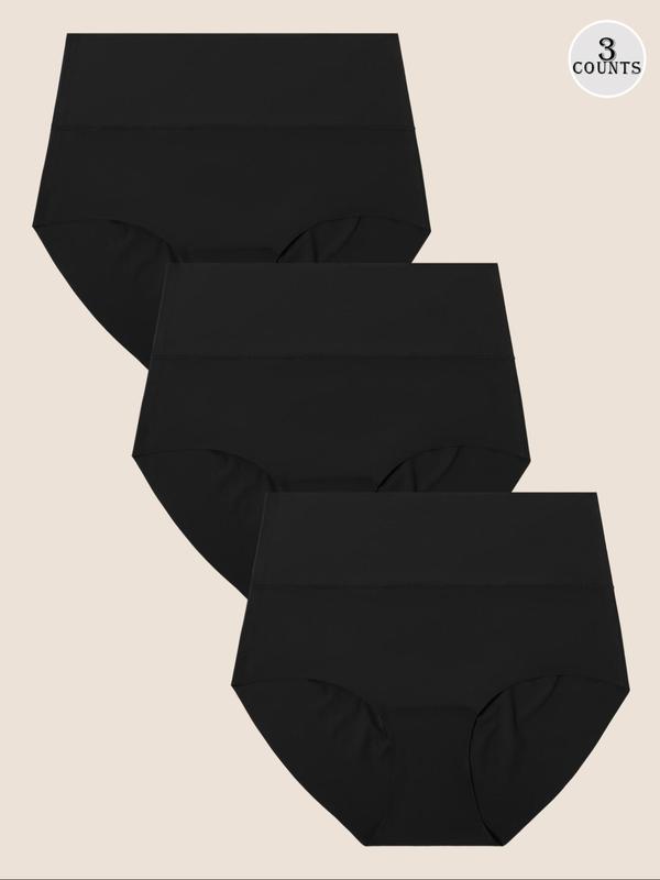 Women's Solid High Waist Knicker, Basic Soft Comfy Breathable Panty for ...