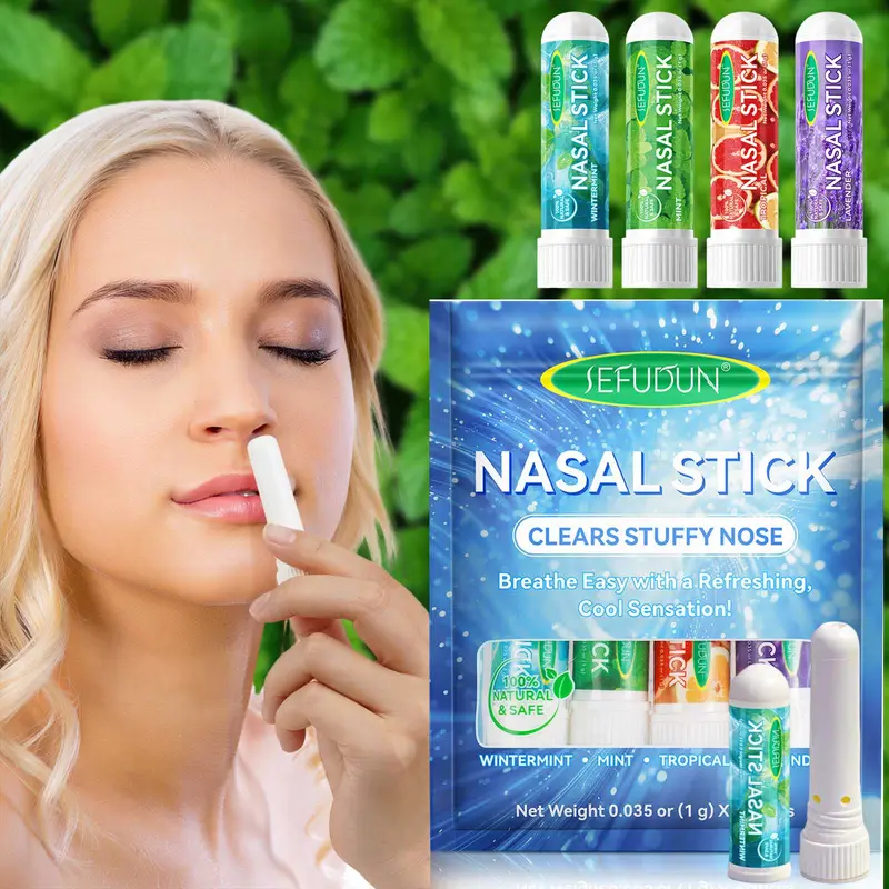Natural Plant Essential Oil Nasal Stick, 4 Counts/set Refreshing Nasal ...