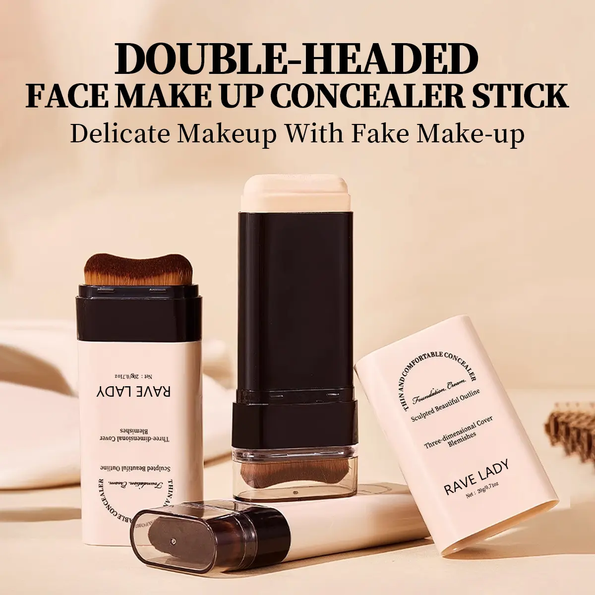 查看[Rave Lady Double-Headed Concealer Stick - 5-Color Dual-Ended with ...