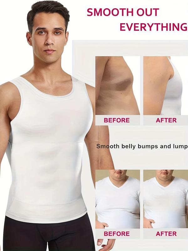 Men's Solid Compression Shapewear Tank Top, Gym Wear 2024, Breathable ...