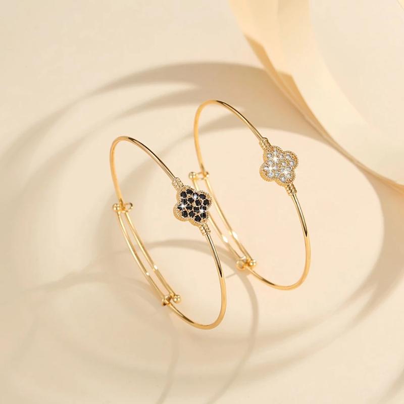 Gelang Tangan Berkilauan, Rekaan Kelopak Semanggi Empat Daun Elegan dan ...