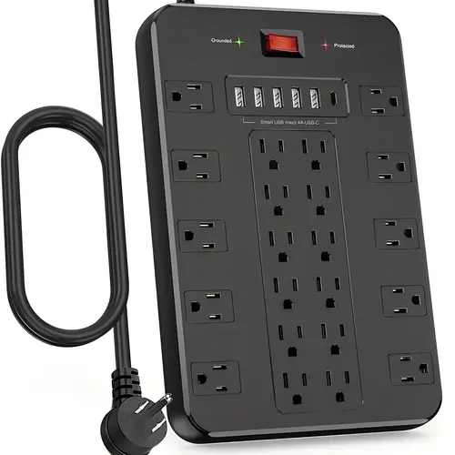 Power Strip Surge Protector, 28 in 1 Power Strip with 22 Outlets & 5 ...