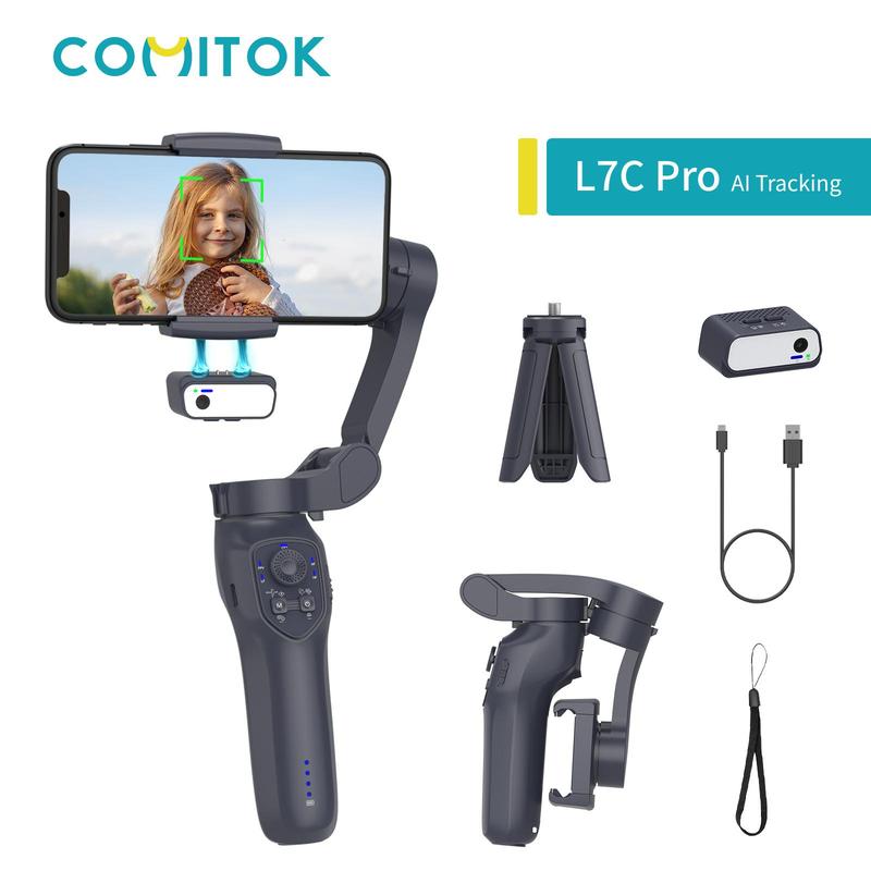 Comitok L7C PRO Gimbal Stabilizer For Smartphones, 3-Axis Phone Gimbal for Android & iPhone ...