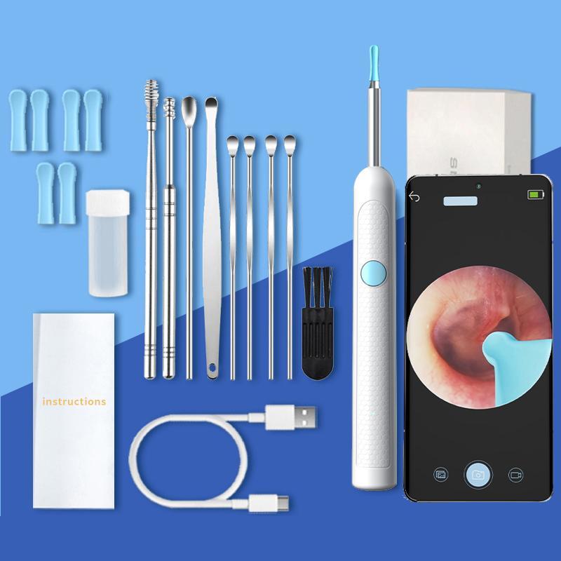 9-in-1 Smart Visual Ear Cleaning Kit with LED Light and Cleaning Brush ...