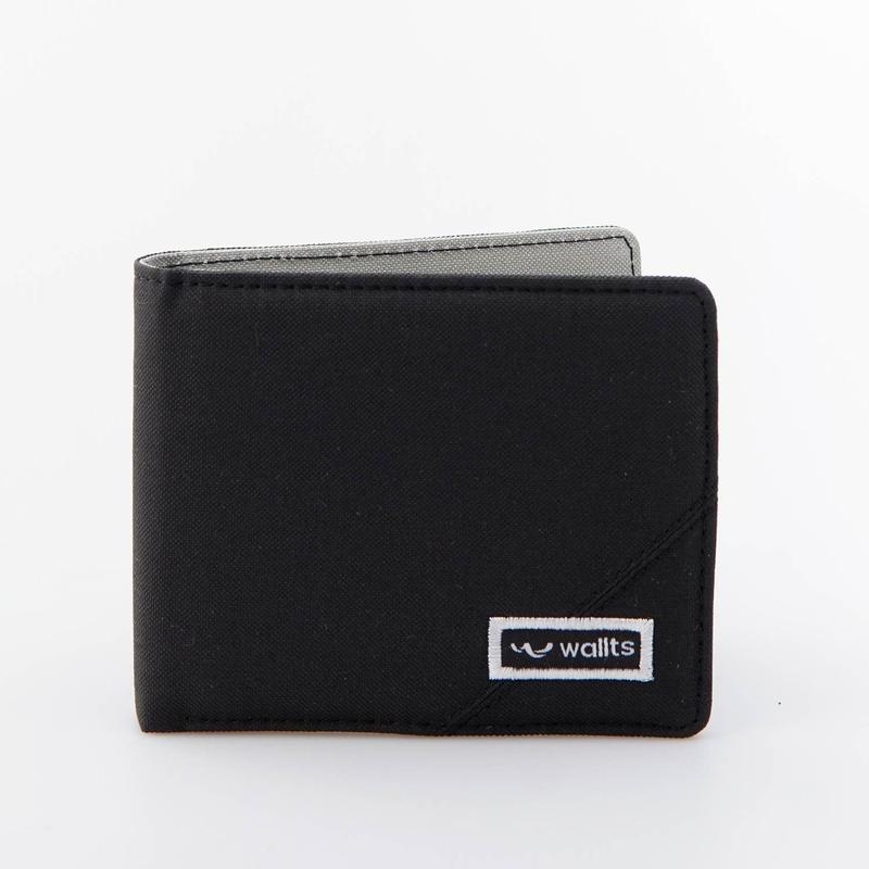 Wallts Avery - Dompet Lipat kanvas uang dan kartu Pria Cowok Hitam ...