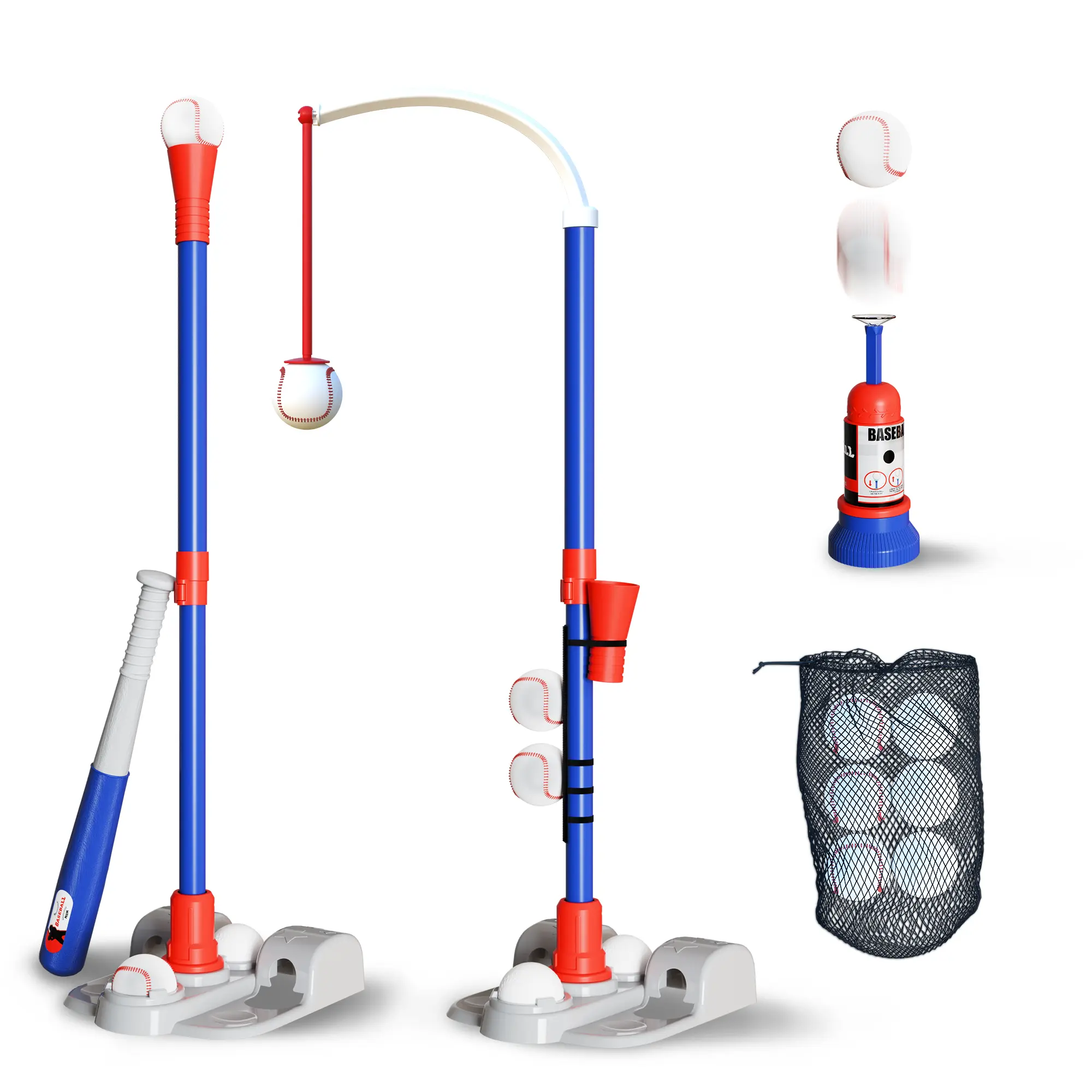 3-in-1 Sport Play T Ball Sets,Baseball Training Equipment with Tee Ball ...