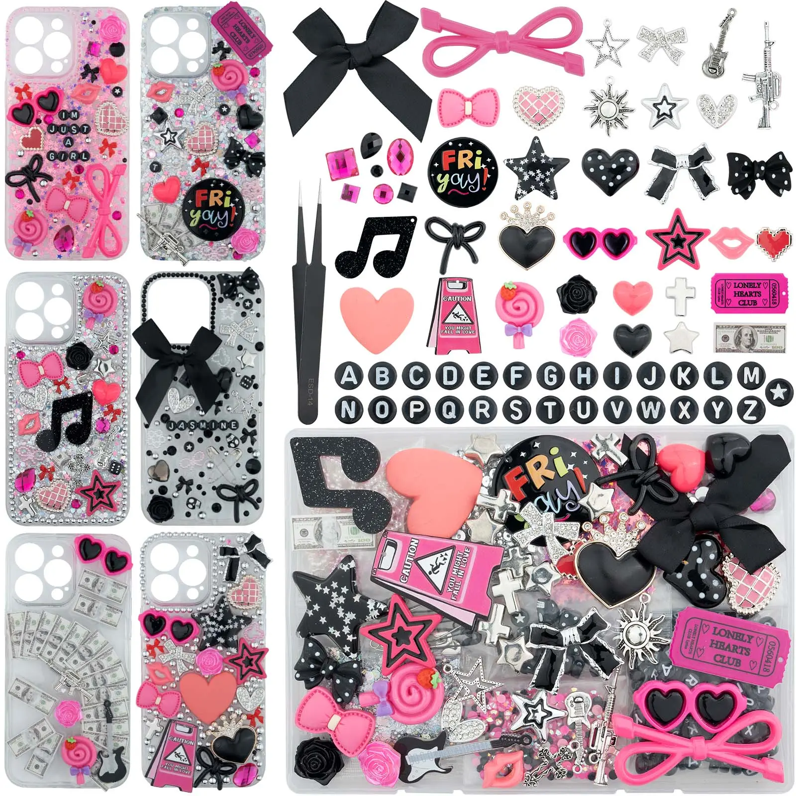 1050 Pcs Junk Phone Case Charms Kit, Charms for Phone Case Making with ...