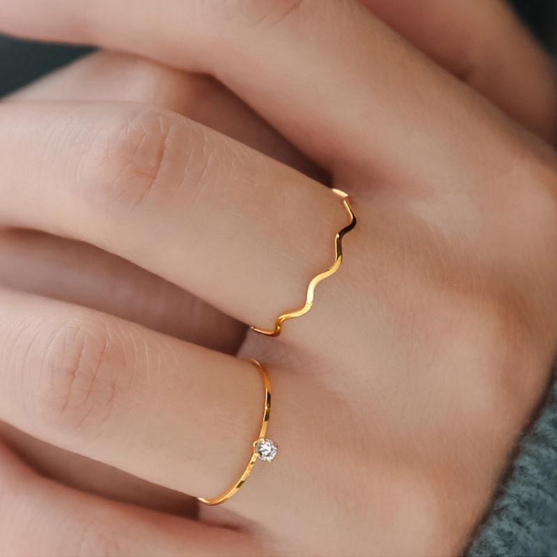 Cincin Bentuk Gelombang Ultra Nipis Minimalis, Ketibaan Baru, Cincin ...