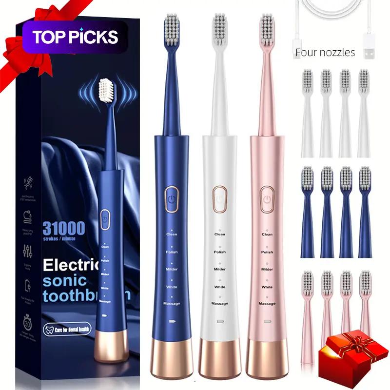 查看[USB Rechargeable Electric Toothbrush Set, Soft-Bristle with 4 ...
