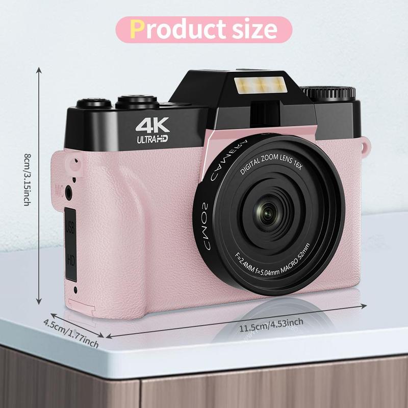 4K Digital Camera, 56MP Professional Camera with 180° Flip Screen ...