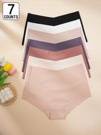 Women's 7 Counts Solid High Waist Knicker, Soft Comfy Breathable Panty ...
