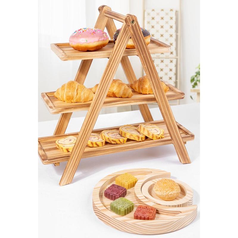 查看[Rak Kayu Bertingkat 3 untuk Kuih, Kek & Buah – Bakul Dessert Table ...