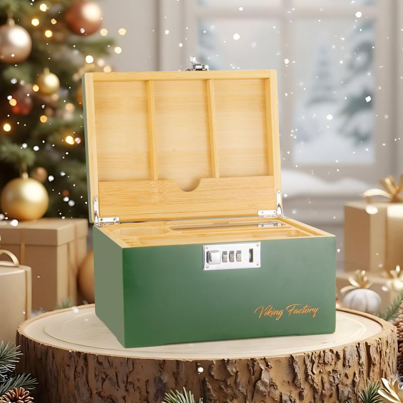 查看[Viking Factory Large Bamboo Storage Box with Lock, Elegant Home ...