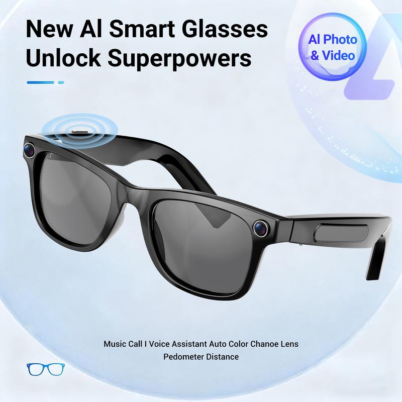 查看[Smart Bluetooth Glasses with Camera, 1080p Video Recording Wearable ...