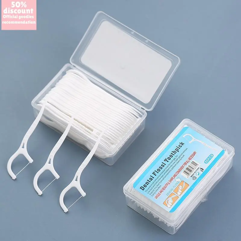 50 pieces of dental floss high tension toothpick portable arch ultra ...