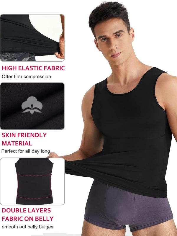 Men's Solid Compression Shapewear Tank Top, Gym Wear 2024, Breathable ...