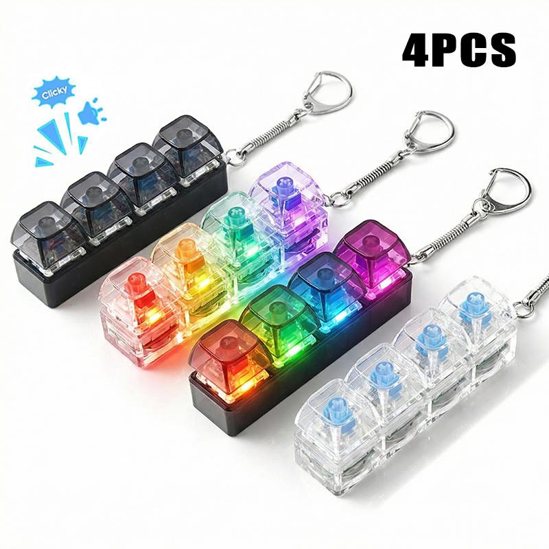 查看[4pcs Glowing Keyboard Fidget Toy, 4-In-1 Stress Relief Clicker Toy ...