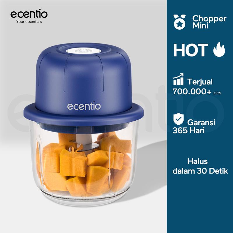 查看[ecentio Kaca Mini Chopper Blender Portable 6 pisau 350ml/250ml Bumbu ...