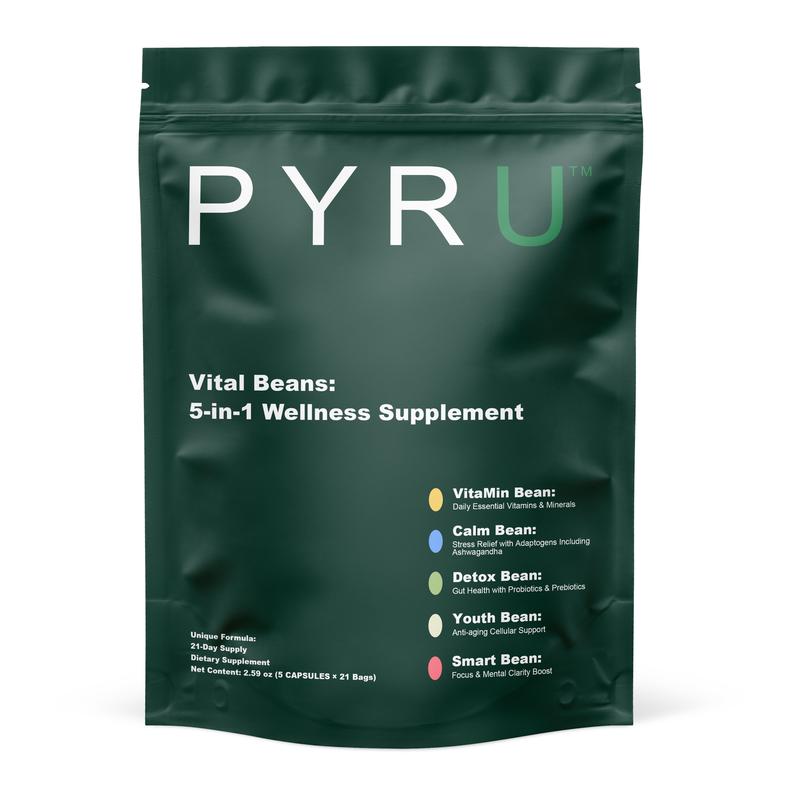 PYRU 5in1 Daily Wellness Pack - 21 Day Supply with Vitamins, Iron ...