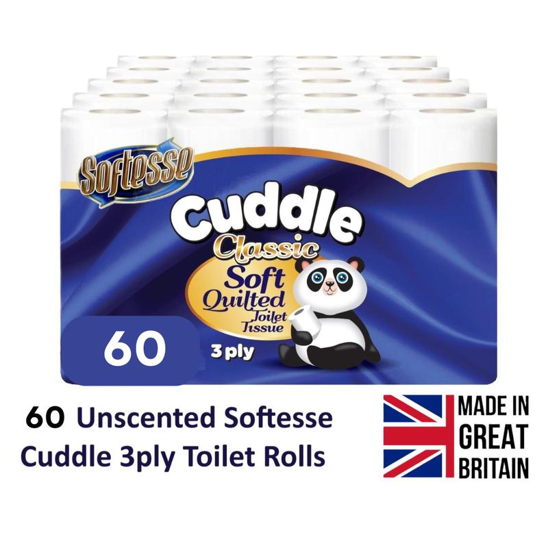 查看[60 Bulk Buy Softesse Cuddle Unscented Soft Quilted Toilet Rolls - 3 ...