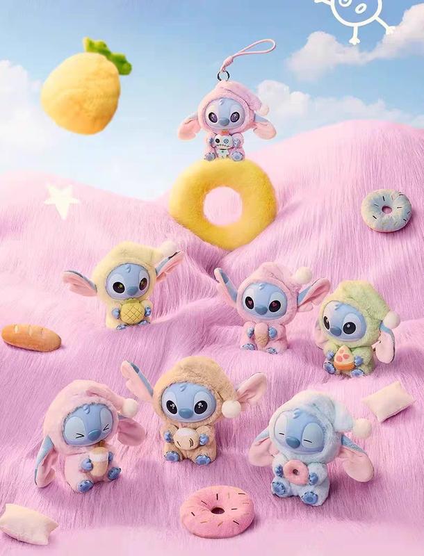 Disney × MINISO Stitch Eat Something Before Sleep Plush Keychain ...