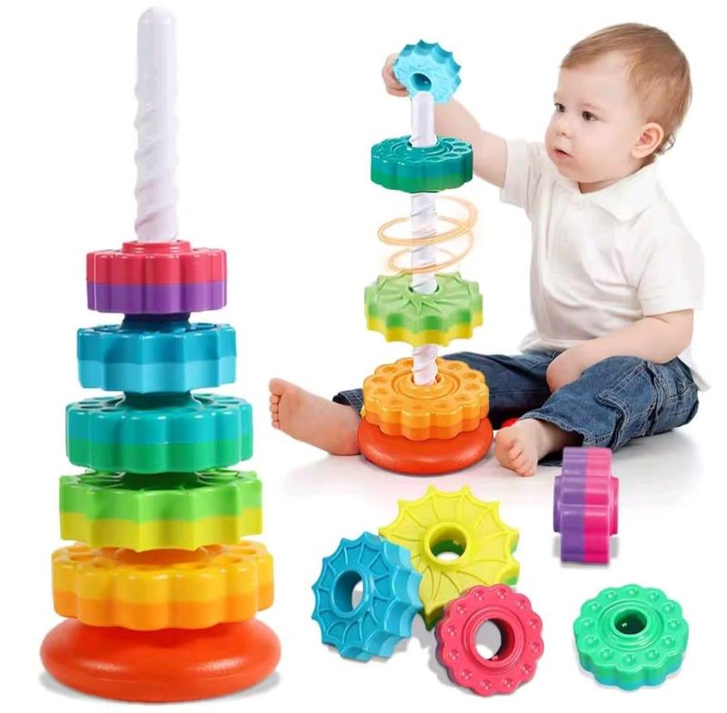 查看[Baby Spinning Toy Rainbow Stacking , Baby Sensory Spin Gears ...