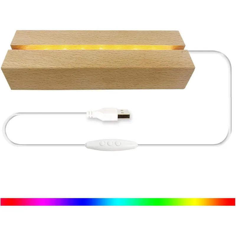 查看[LED Light Display Pedestal,Beech Wood Lamp Base Stand for Acrylic ...