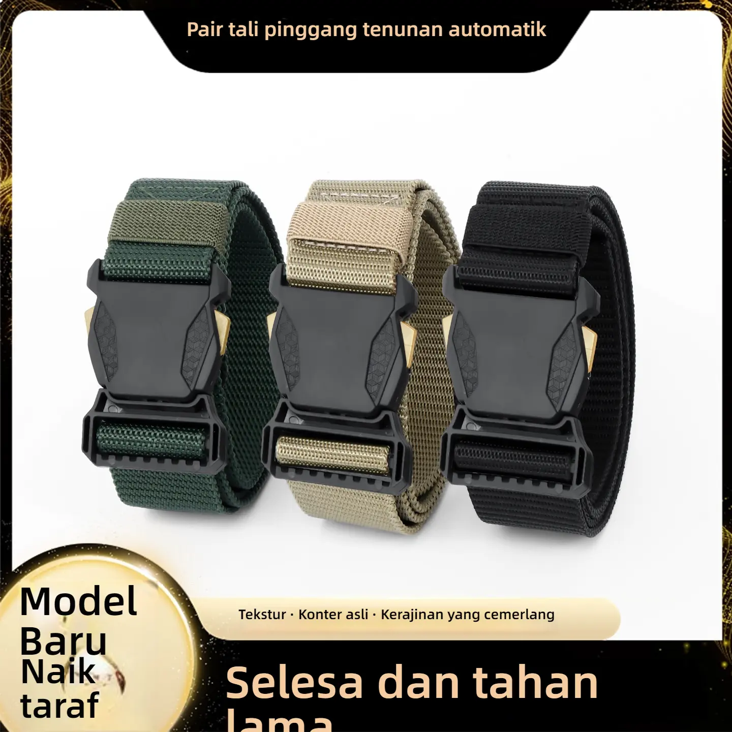 查看[Tali Pinggang Kanvas Nilon Automatik Taktikal Lelaki untuk Aktiviti ...
