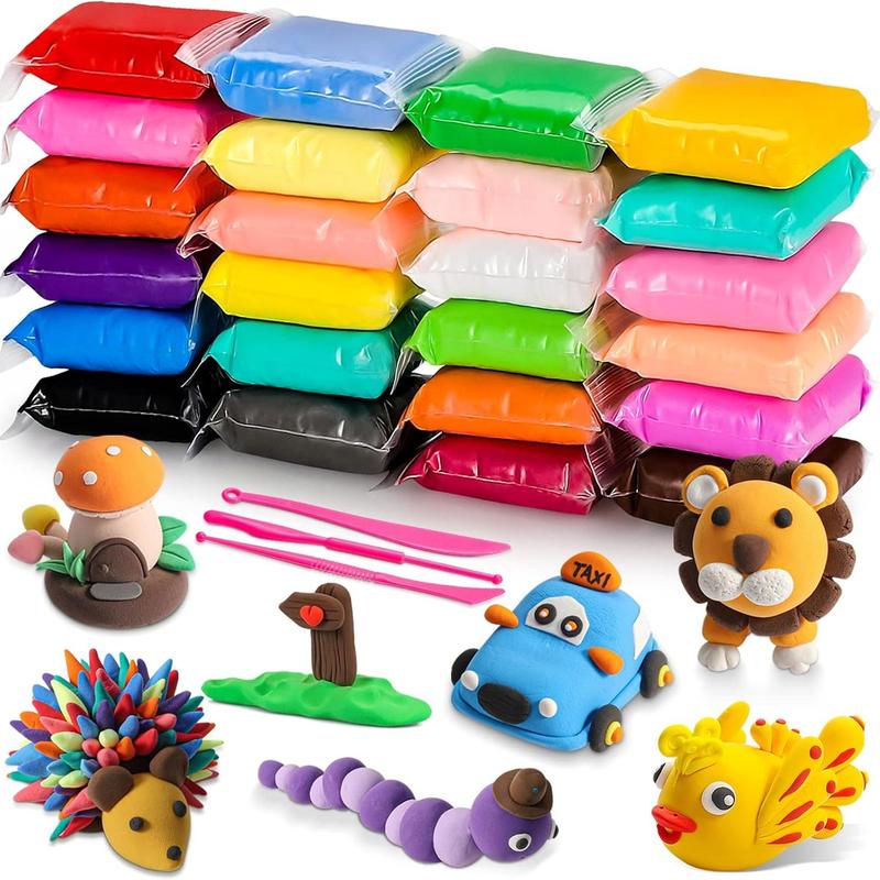 查看[24 Color Air Drying Clay Set, ultra light clay belt carving tool ...