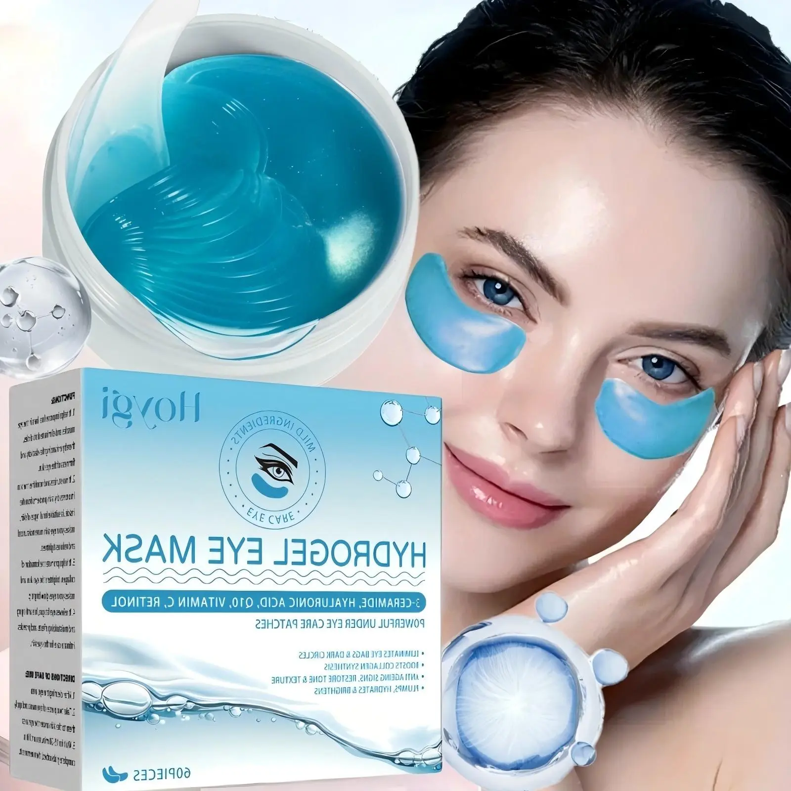 查看[Hyaluronic Acid & Retinol Eye Mask, 60pcs/box Moisturizing Eye Mask ...