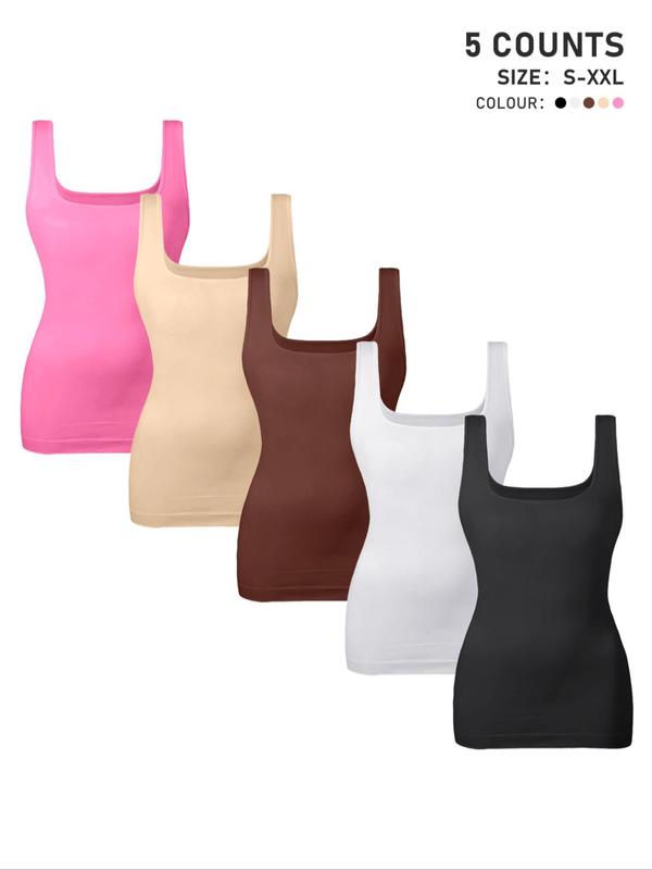 查看[Women's Solid Color Square Neck Shapewear Tank Top, Tummy Control ...