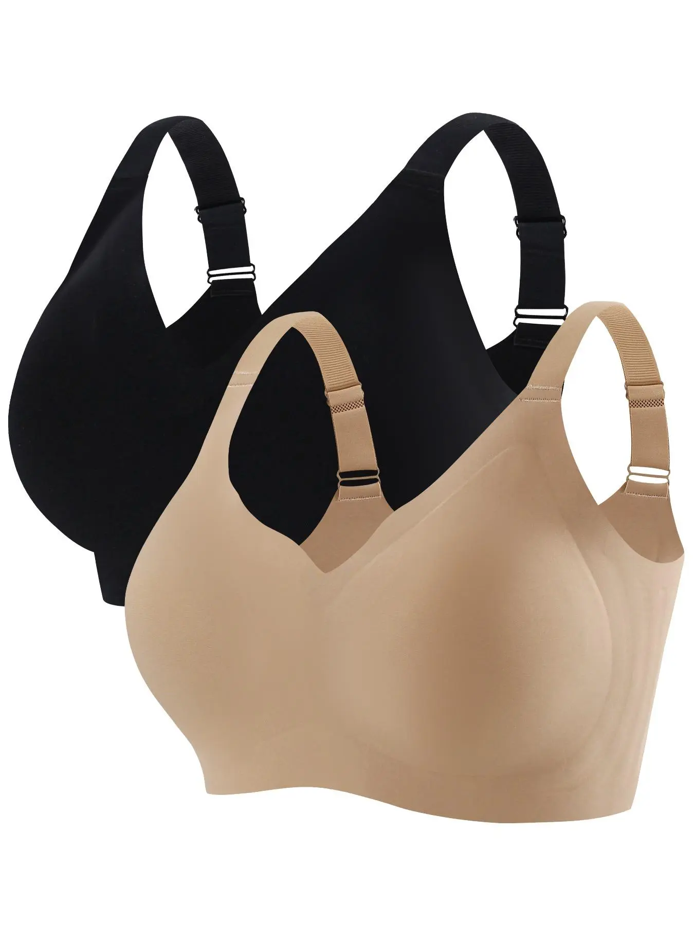 查看[【Plus Size】 Solid Wireless Push Up Bra, Comfortable Breathable ...