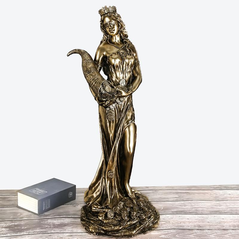 Fortuna Statue Goddess of FortuneVintage Blue Luck Sculpture ...
