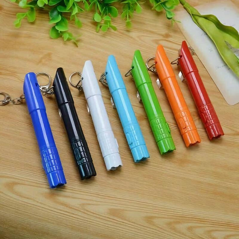 查看[3-in-1 Ballpoint Pen with LED Flashlight and Whistle Keychain Multi ...