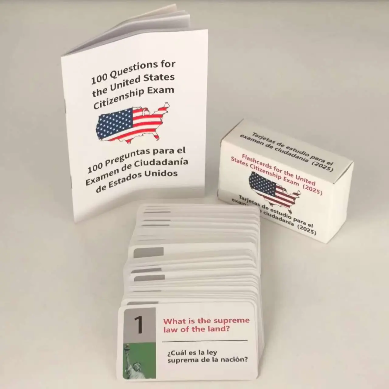 U.S Citizenship Flash Cards 2025 -English/Spanish,Naturalization Study ...
