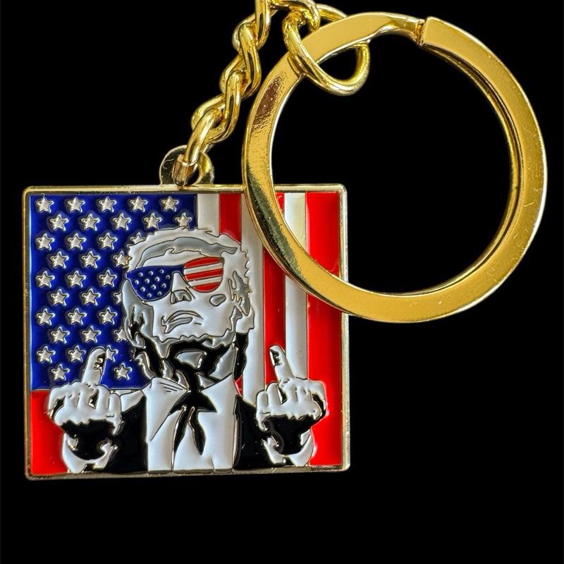 FAFO golden age Keychain with American Flag Design and Chain Attachment ...