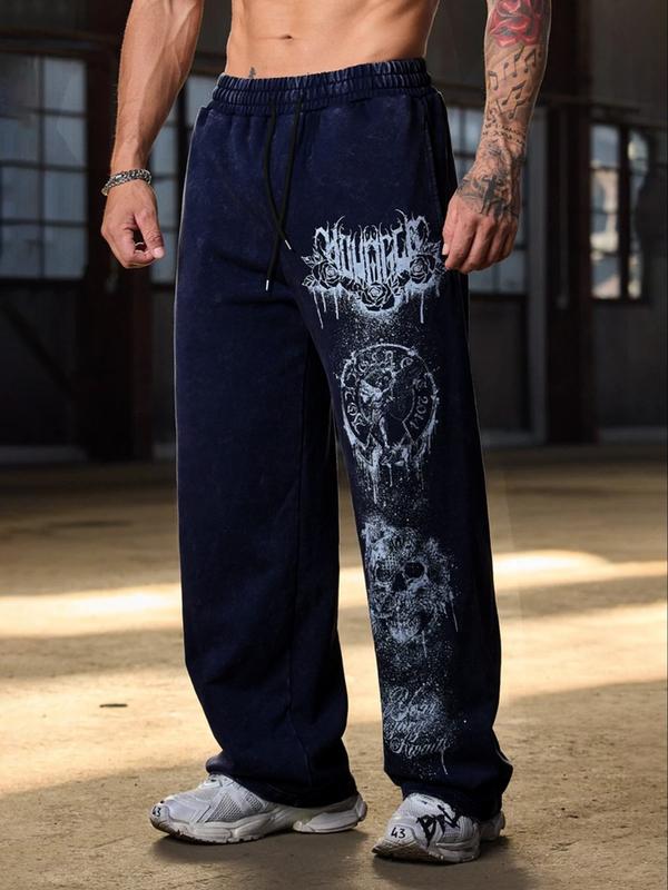 Men's "YoungLA" Gothic-style printed sweatpants, d TikTok爆款商品分析 - GMV ...